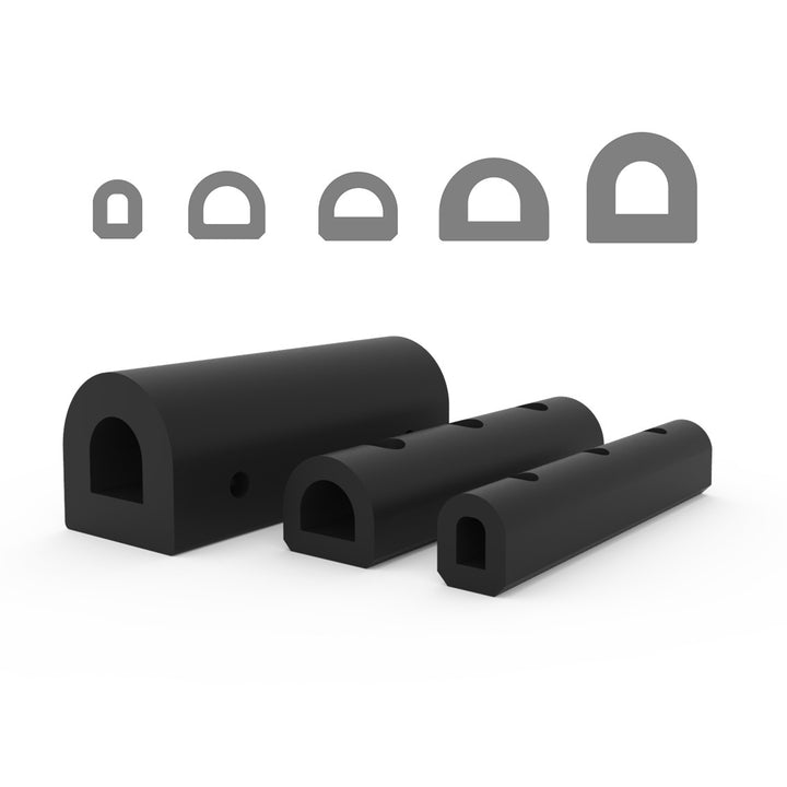 D shaped rubber bumper blocks - All types & sizes